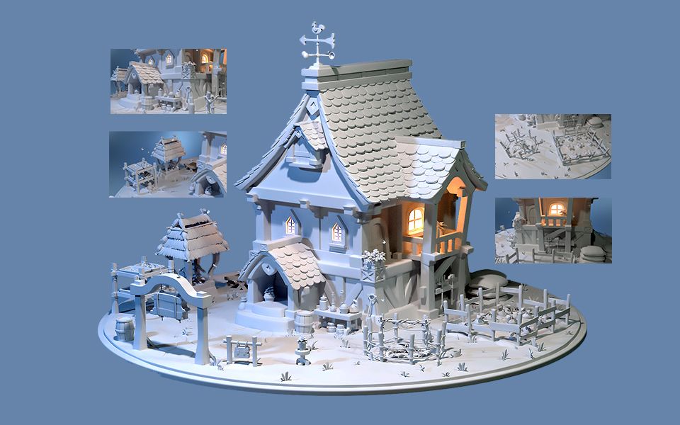 【3DMAX建模】2小时纯色场景模型练习,适合小白的基础建模案例