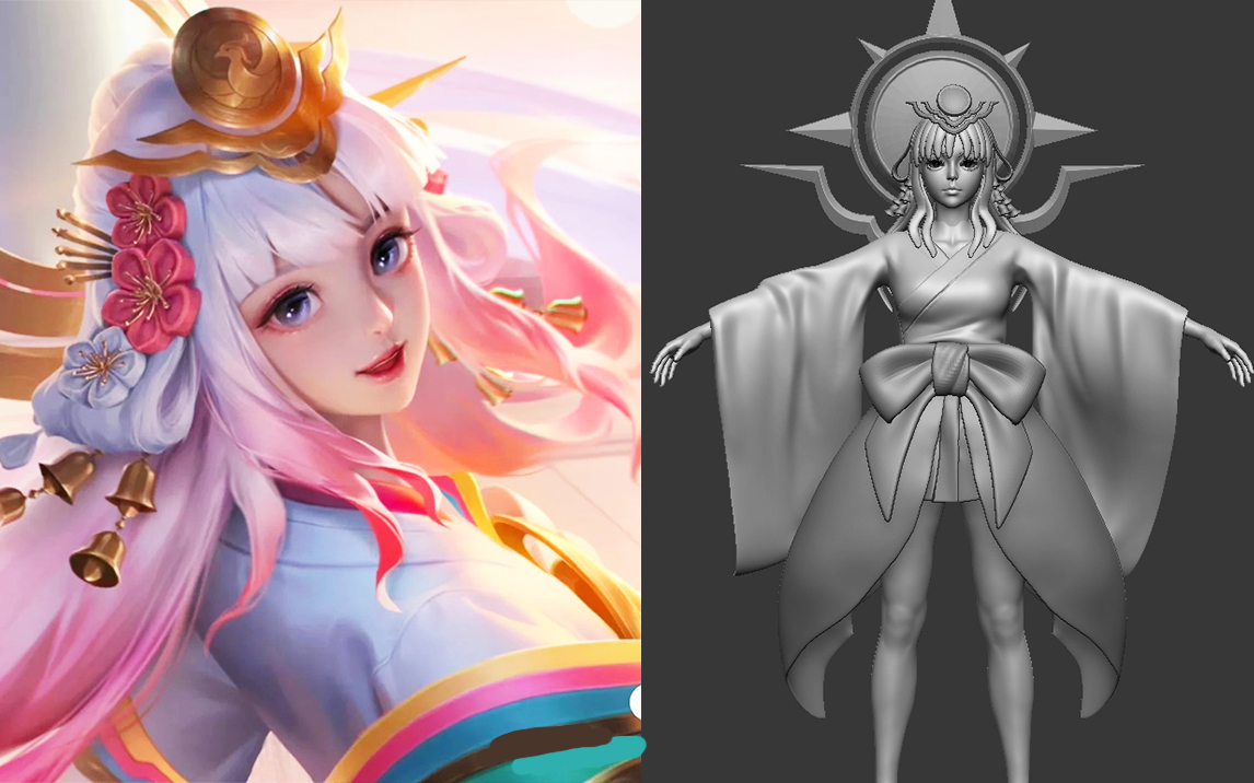 ...露露新皮肤-前尘镜模型制作,次世代高模雕刻,3D游戏角色模型制作教程