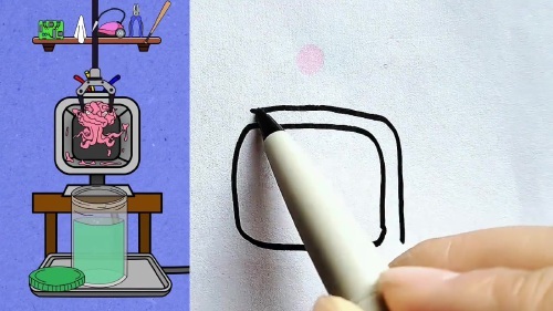 2045. 修复电脑,简笔画,少儿创意美术,一起学画画