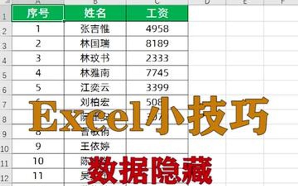 excel小技巧:数据隐藏的技巧,升职加薪系列