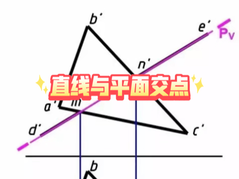 4.一般位置直线与一般位置平面相交例:求一般位置直线DE和一般位置...