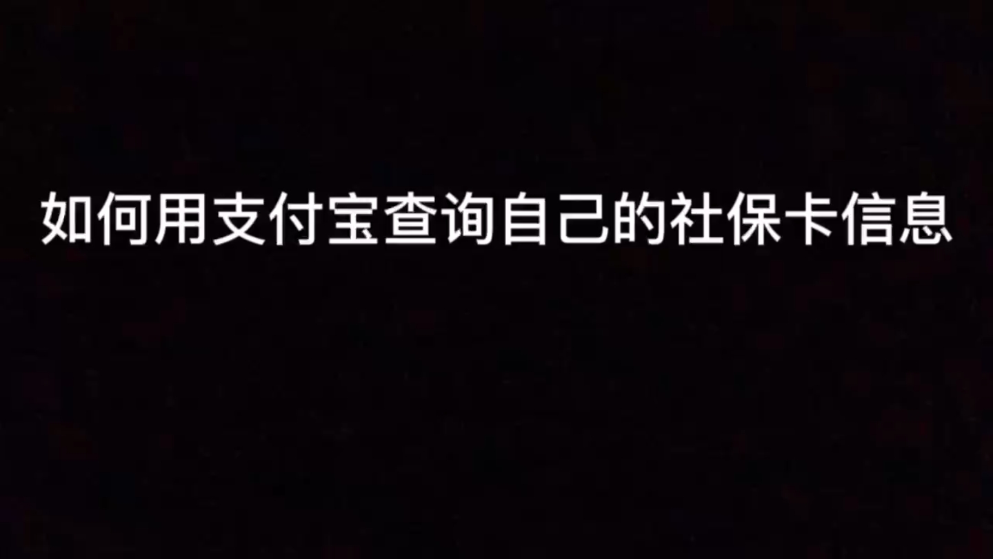 如何用手机支付宝查询自己的社保卡信息