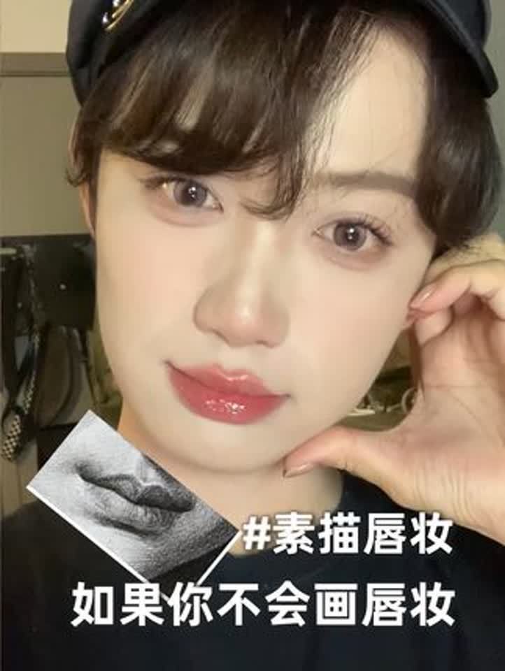 跟美术生学到一手,素描打开涂口红新思路! #嘟嘟唇教程 #新手化妆 #...