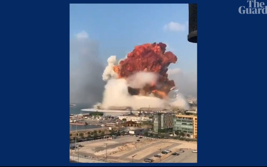 黎巴嫩首都突发巨型爆炸 犹如战术核武器爆炸