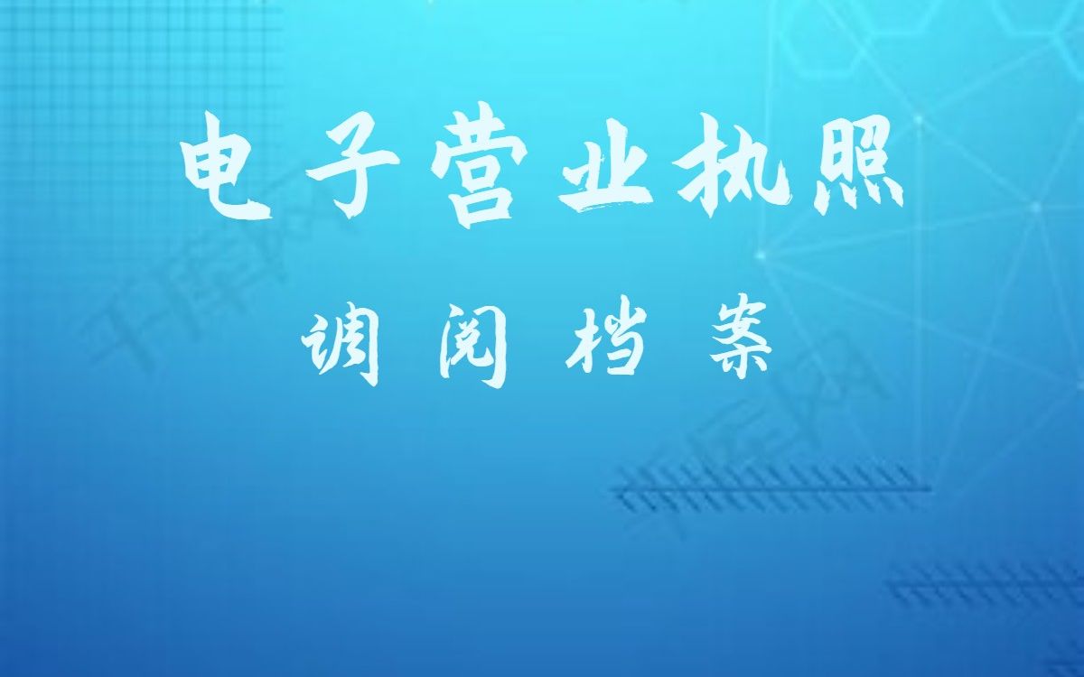 电子营业执照调阅企业档案