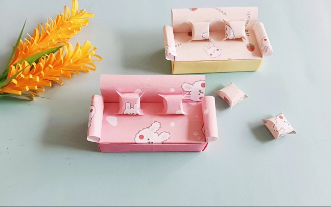 可爱的迷你小沙发折纸,孩子都喜欢,赶紧收藏吧!