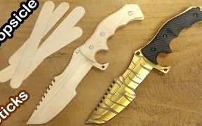 如何用冰棍棒制作出CSGO Huntsman Knife的复制品