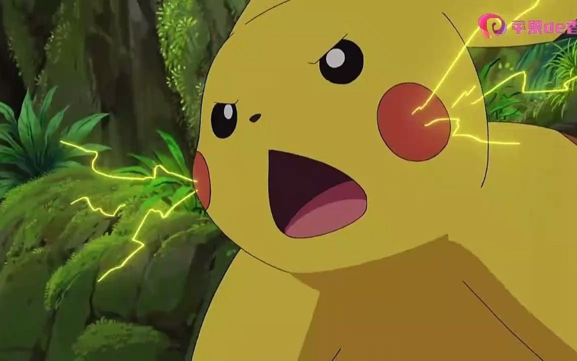 皮卡丘释放技能“十万伏特”