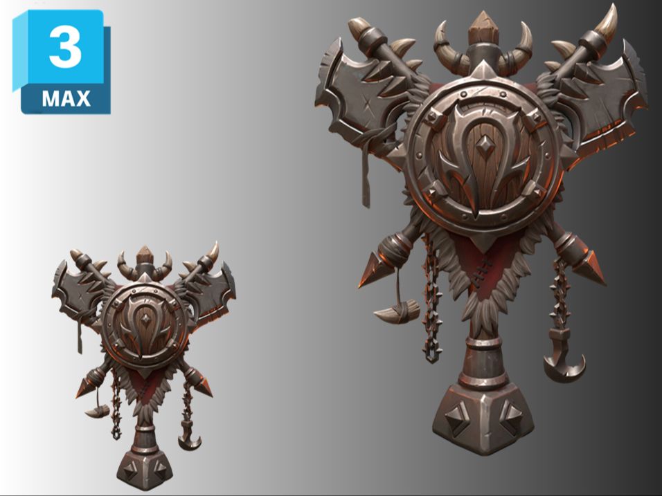 【3D游戏道具建模】两小时3dmax盾牌爆肝建模,零基础也能入门学习