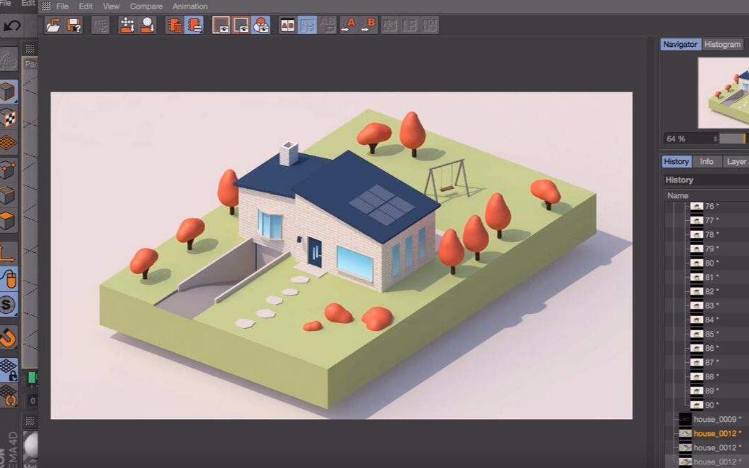 C4D 建模 可爱房屋