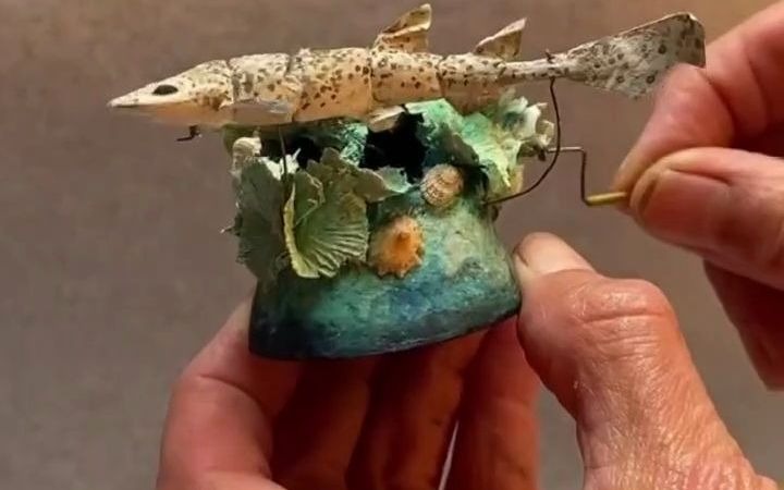 动态雕塑/微缩模型 | 在迷你天地翱翔/遨游的小动物,微缩生态观
