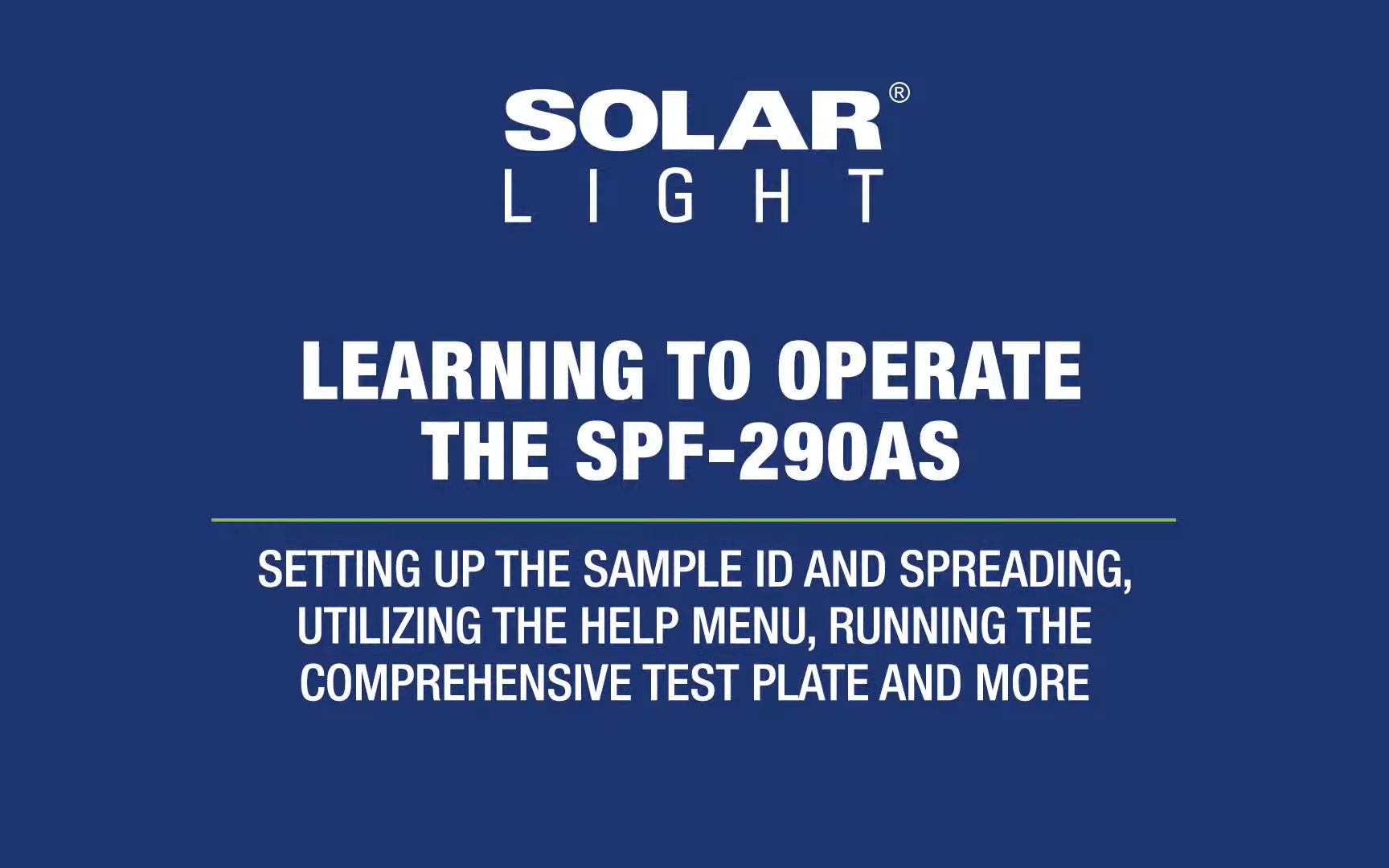 Learning To Operate The SPF-290AS 防晒系数测试仪
