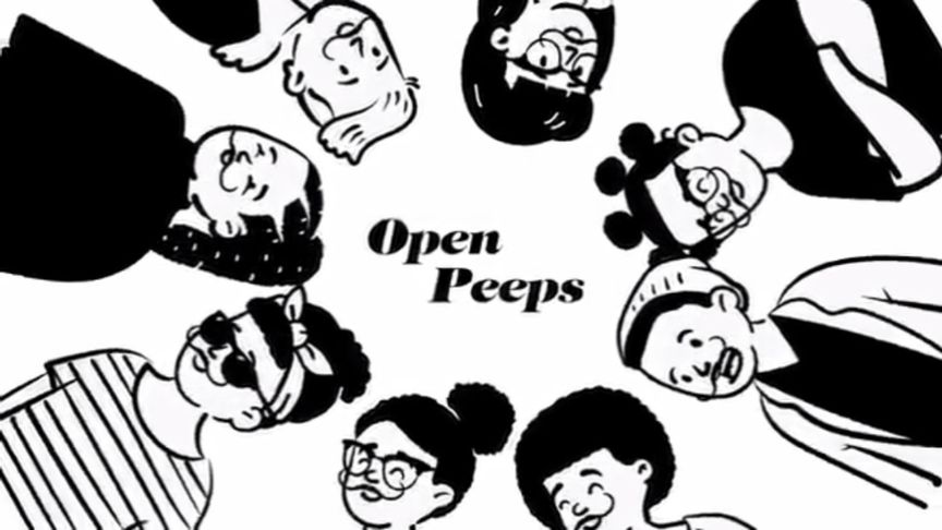 Open Peeps是一个手绘插画库,用于创建人物场景,可免费用于商业