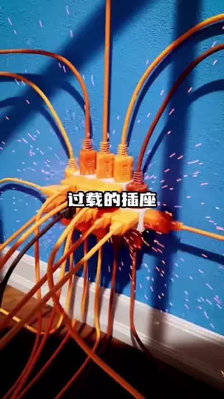 过多设备共用插座,小心引发火灾危险安全用电