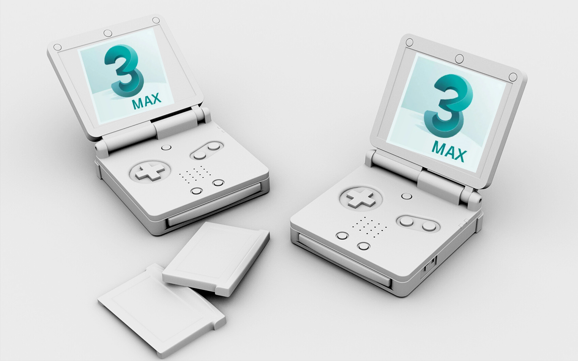 【3DMAX道具建模】GBA模拟器道具制作,3D游戏道具建模教程