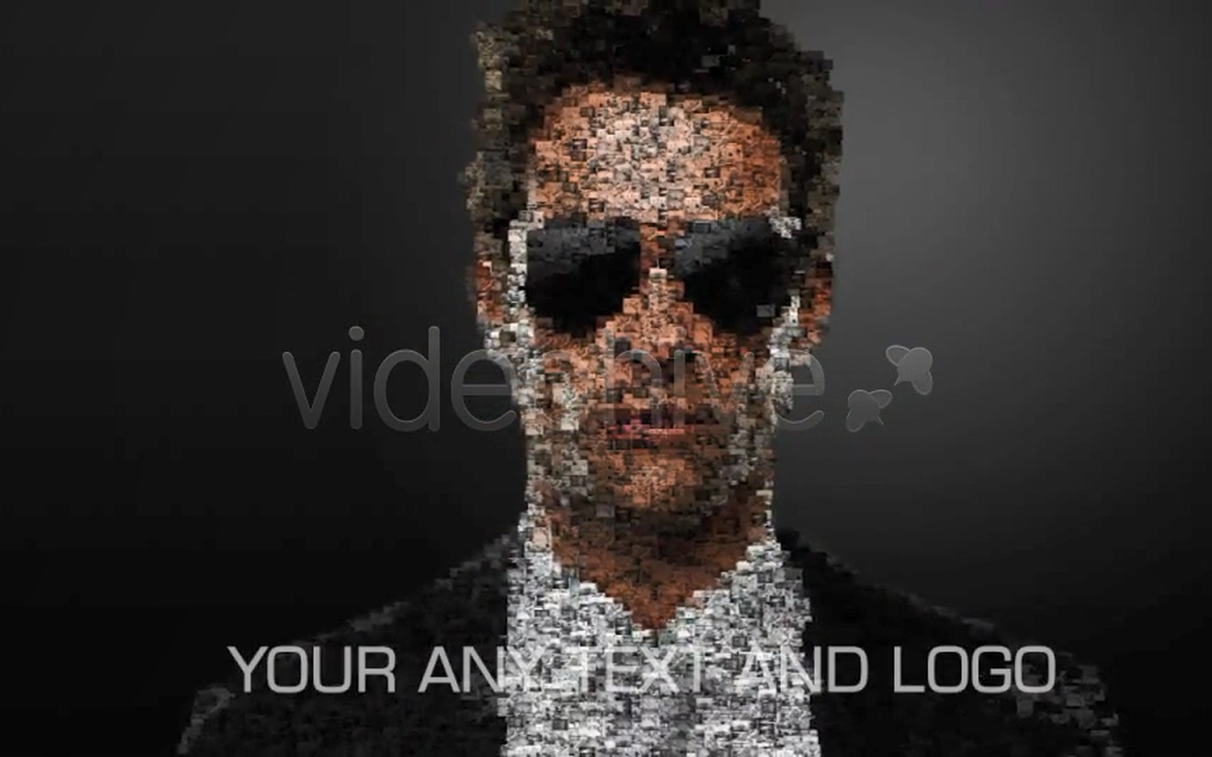 AE模板-多照片汇聚的人物马赛克艺术海报视频多文字汇聚效果的视频...