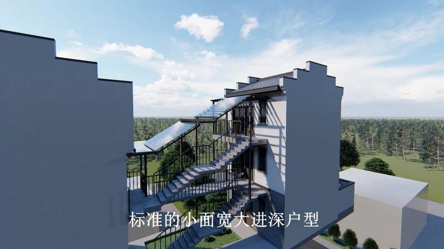 面宽4米进深22米建房咋设计?设天井楼梯好采光,网友评价神户型
