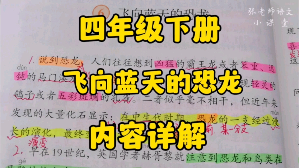 四年级下册:《飞向蓝天的恐龙》内容详解它怎么会飞向蓝天呢?