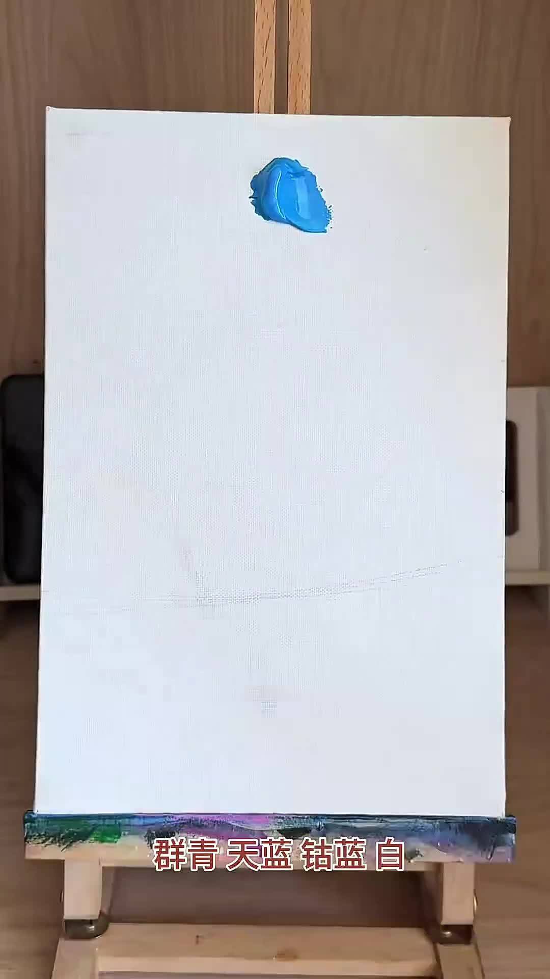 简单用丙烯画樱花盛开风景画,初学者绘画教程来了