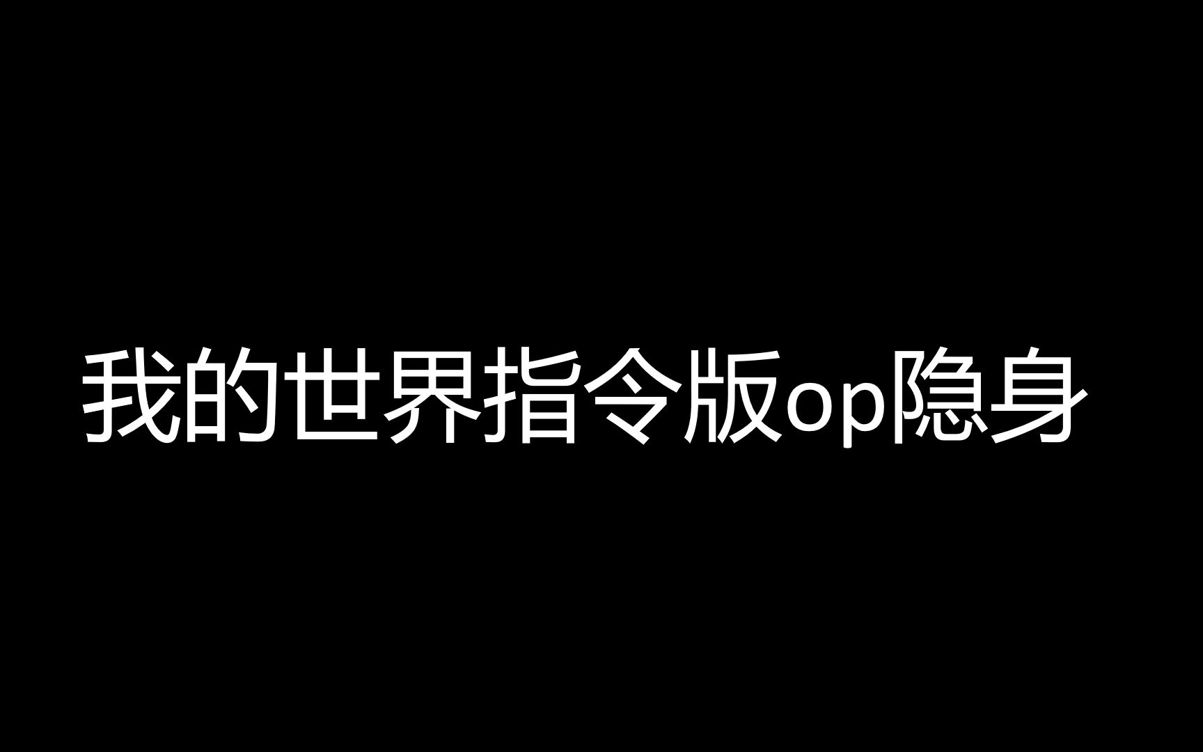 我的世界指令版op隐身
