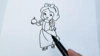白雪公主简笔画教程视频, 画法简单漂亮又学得好, 赶紧给孩子收好