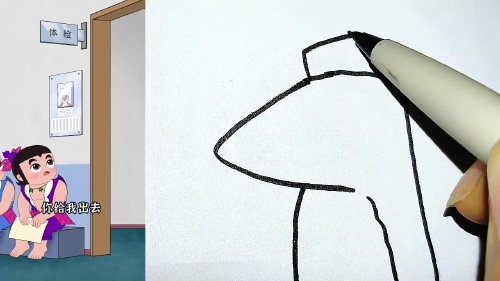 178. 他去看医生了,创意简笔画,儿童画