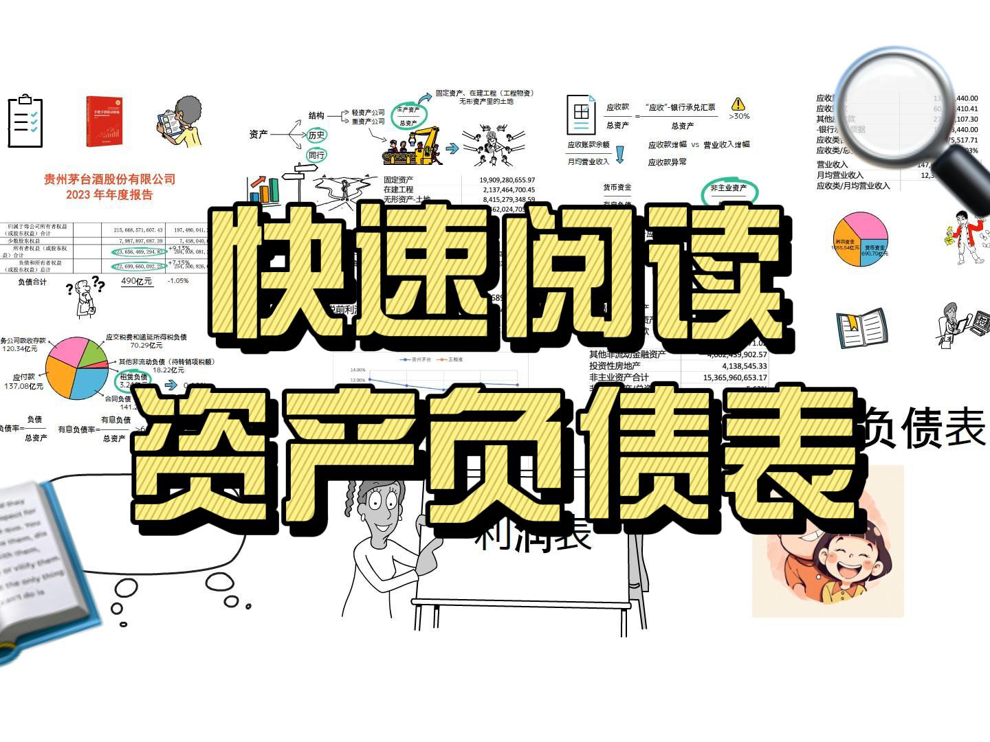快速阅读资产负债表。贵州茅台2023年财报资产负债表简析。