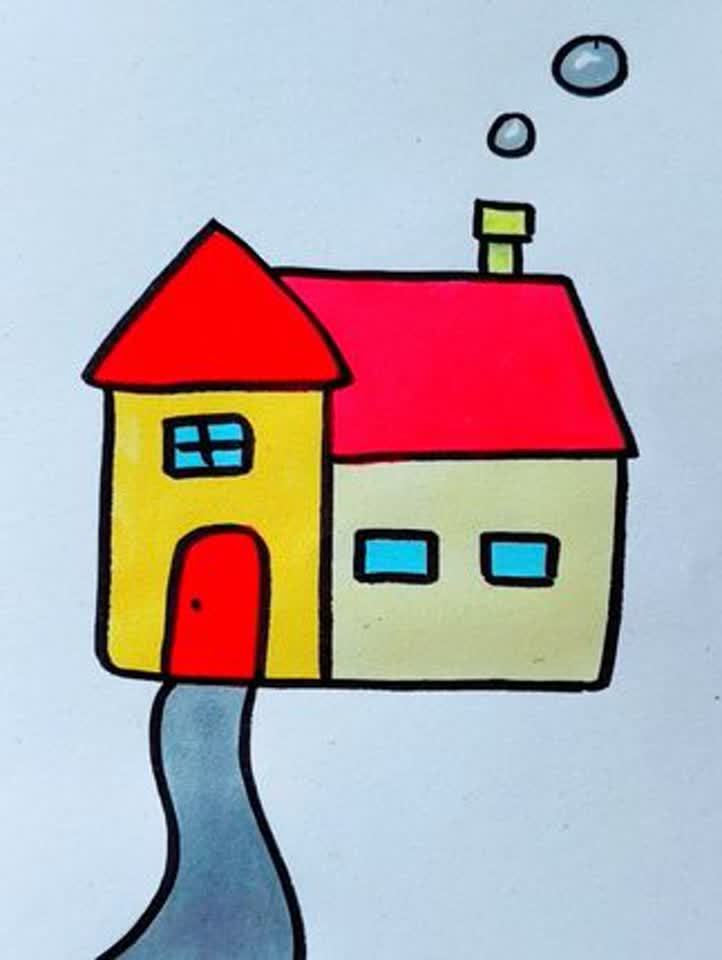 用山字画小房子#儿童简笔画 #一起学画画 #一学就会系列