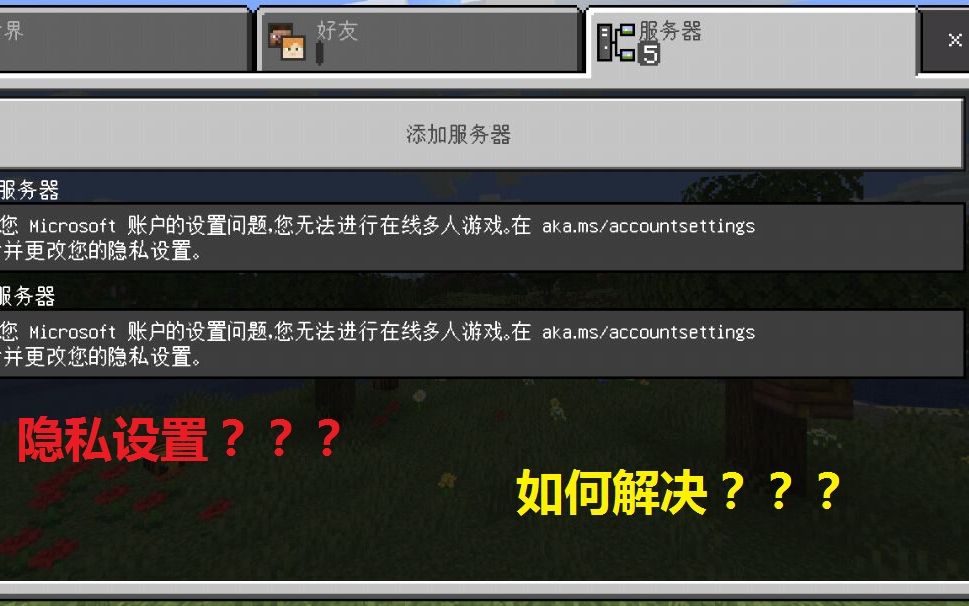 我的世界基岩版:联机时候遇到这种隐私问题设置怎么办?