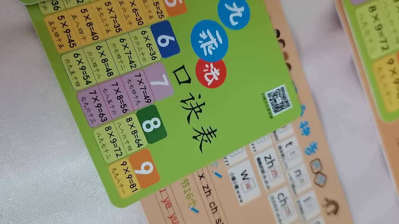 乘法口诀表卡片99乘除法口诀挂墙数学图二年级九九乘法表背诵神器@...