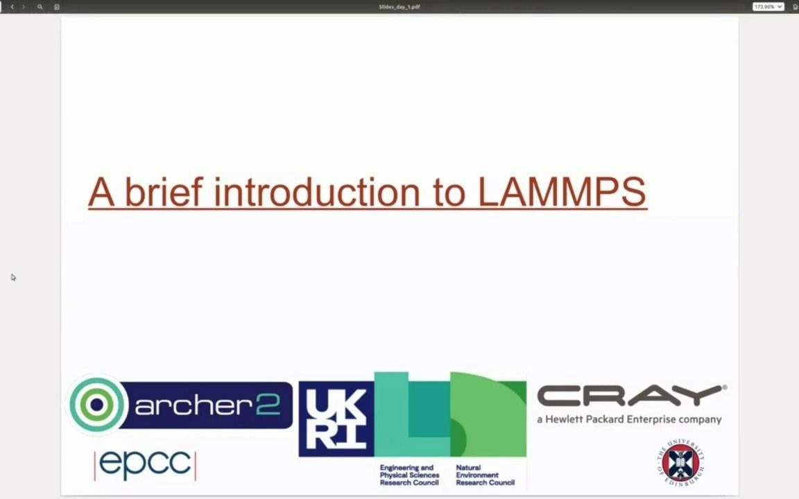分子动力学模拟软件-LAMMPS Online course May 2020 Week 1