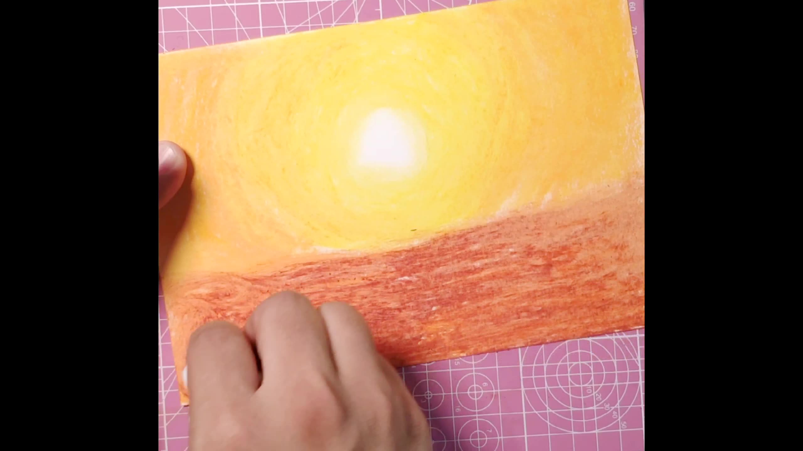 【蜡笔】【油画棒】用在超市给孩子买的12色蜡笔画风景画