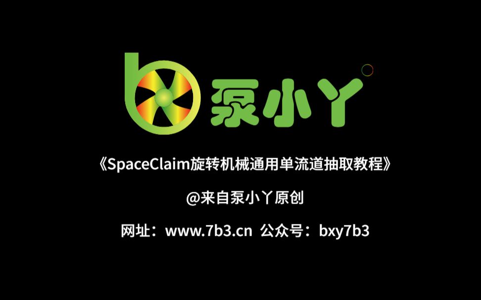 SCDM旋转机械通用单流道抽取视频教程《泵小丫》