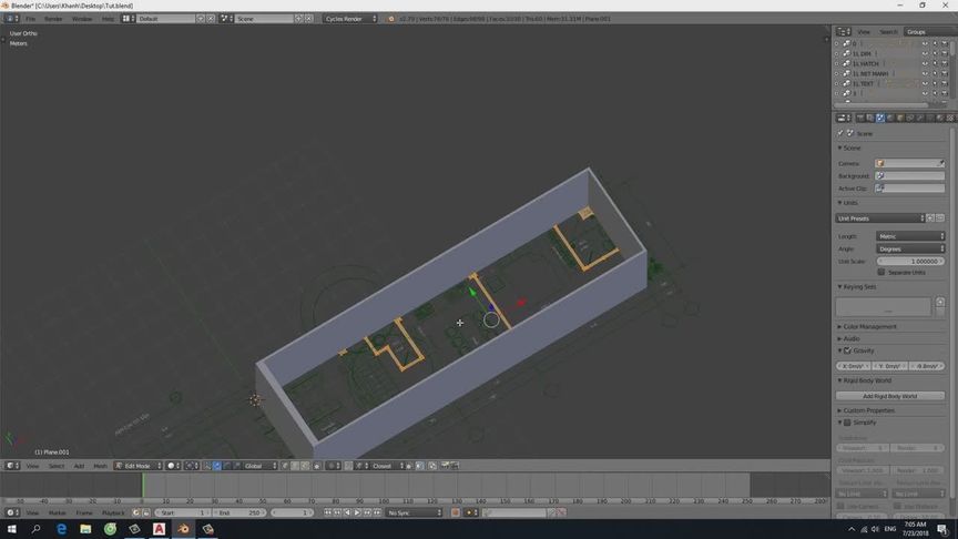 blender-viz-利用线稿CAD文件生成立体