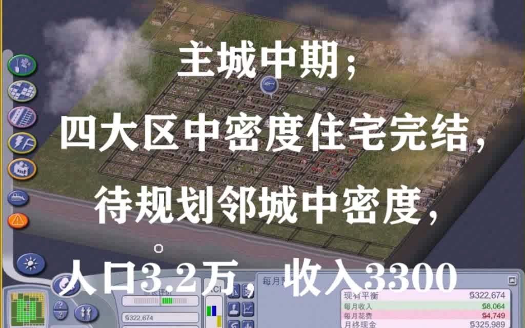 模拟城市4尖峰时刻(新手全教程)之六;主城中期发展_单机游戏热门视频