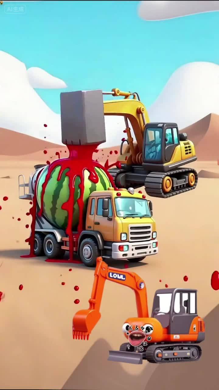 动漫:挖掘机帮好朋友解决麻烦,工程车动画片大全