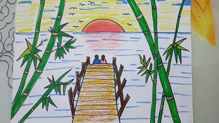 美丽的江南风景儿童画