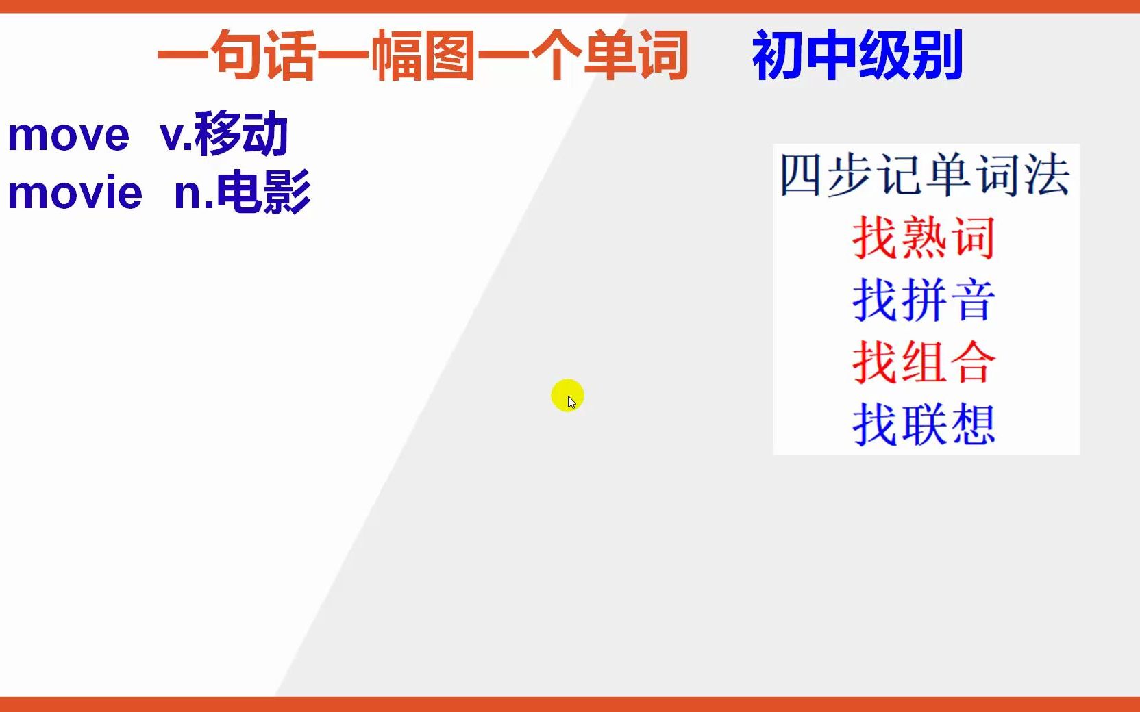 初中英语单词:15秒巧背单词move和movie