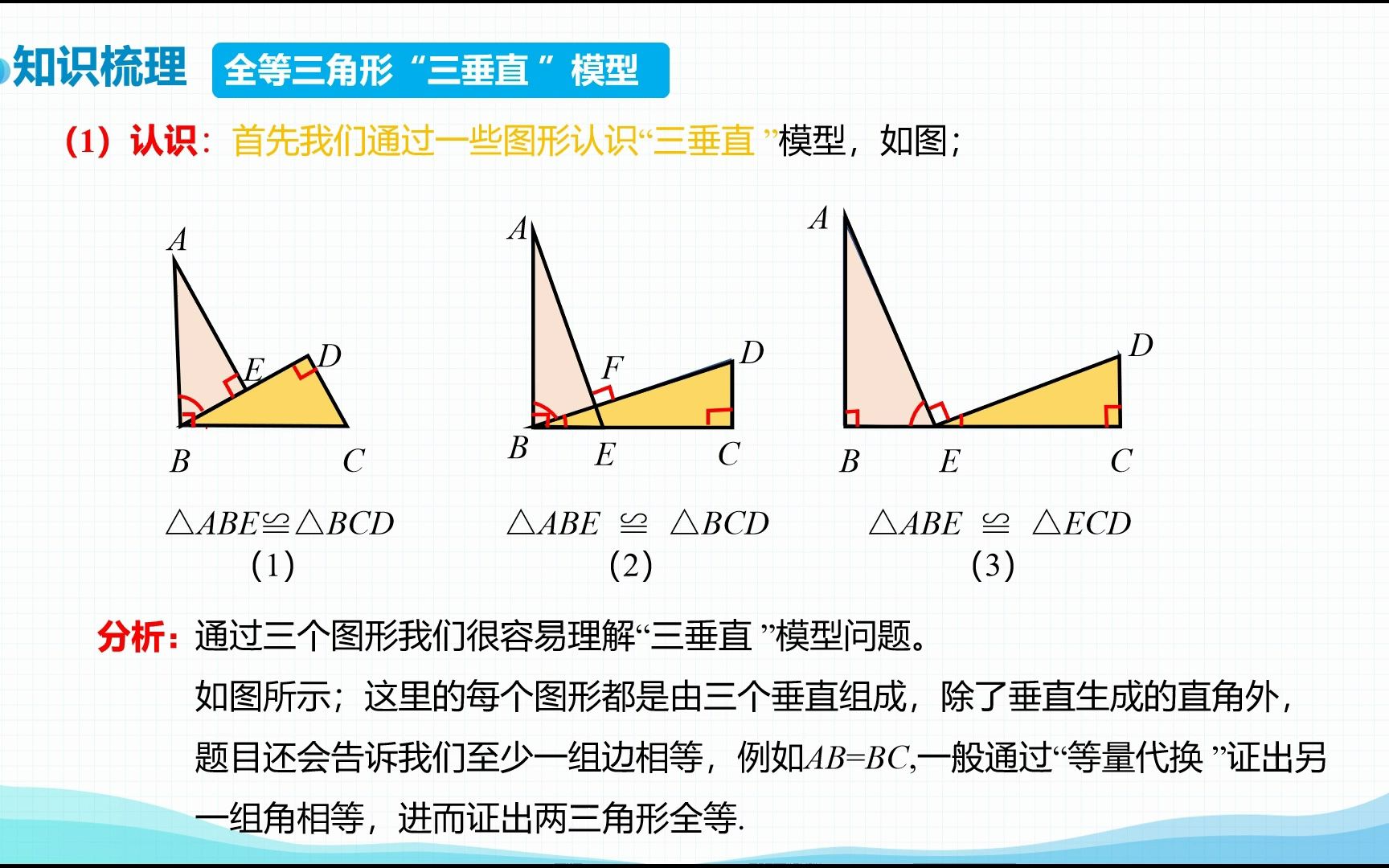【知识点解析】全等三角形的“三垂直”模型