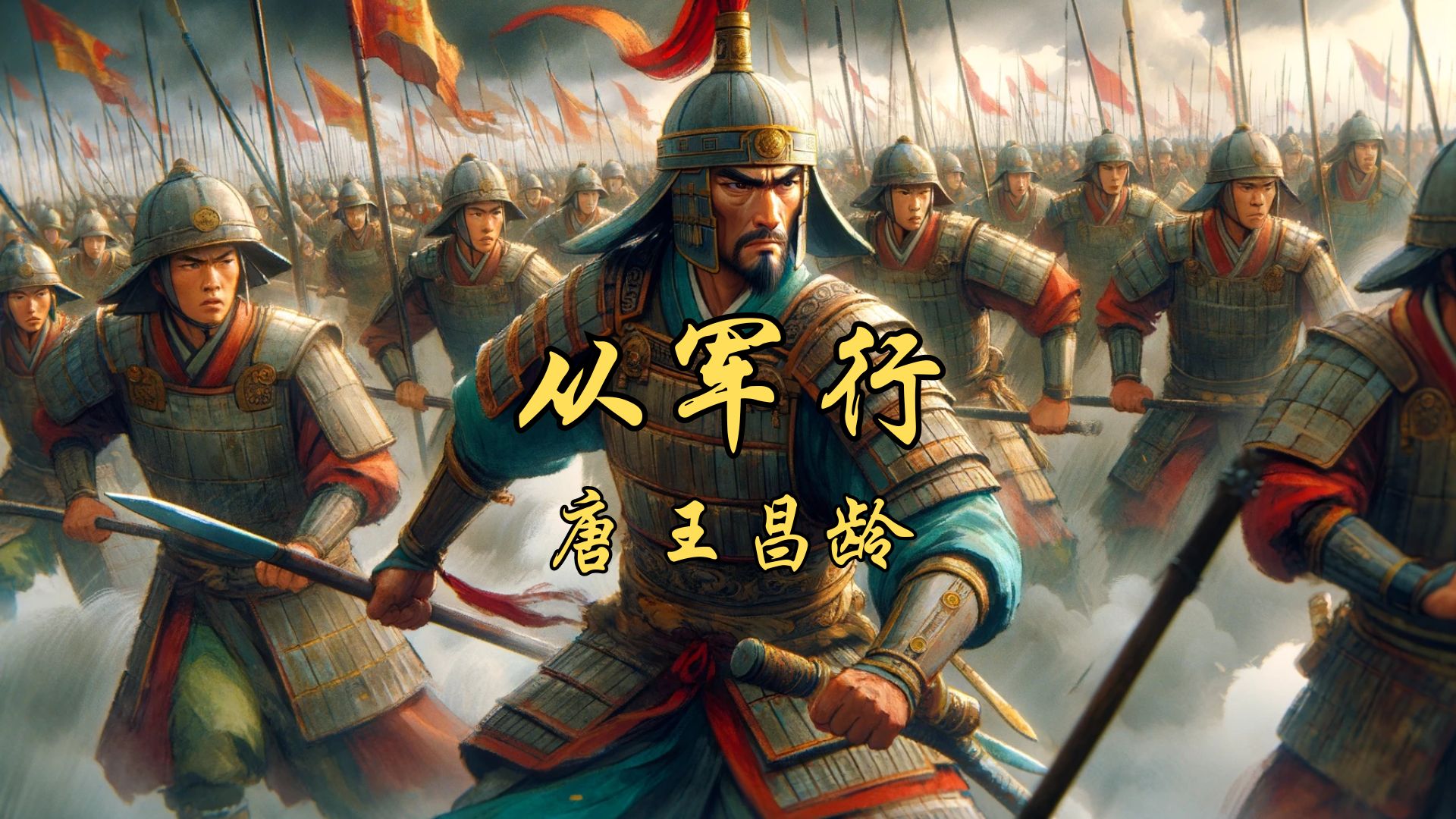 小学生必背古诗:从军行 [唐]王昌龄,小学五年级下册课内必背古诗,AI...