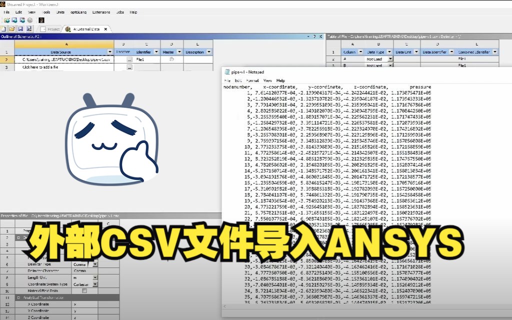 如何将外部结果文件以CSV格式导入到Ansys