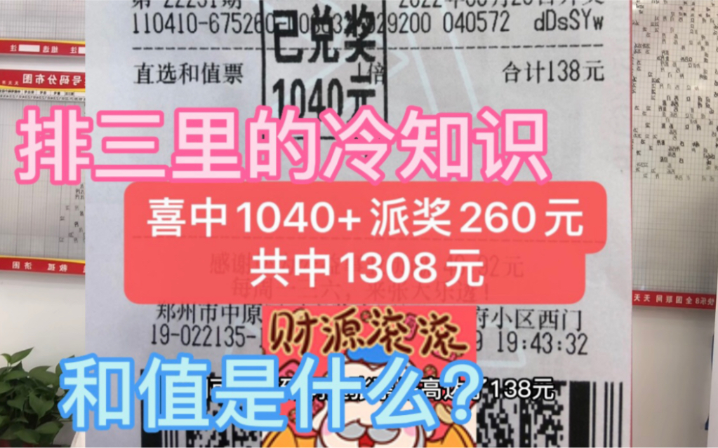 排三里的冷知识,和值是什么?