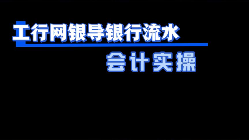 会计实操-工行网银导银行流水