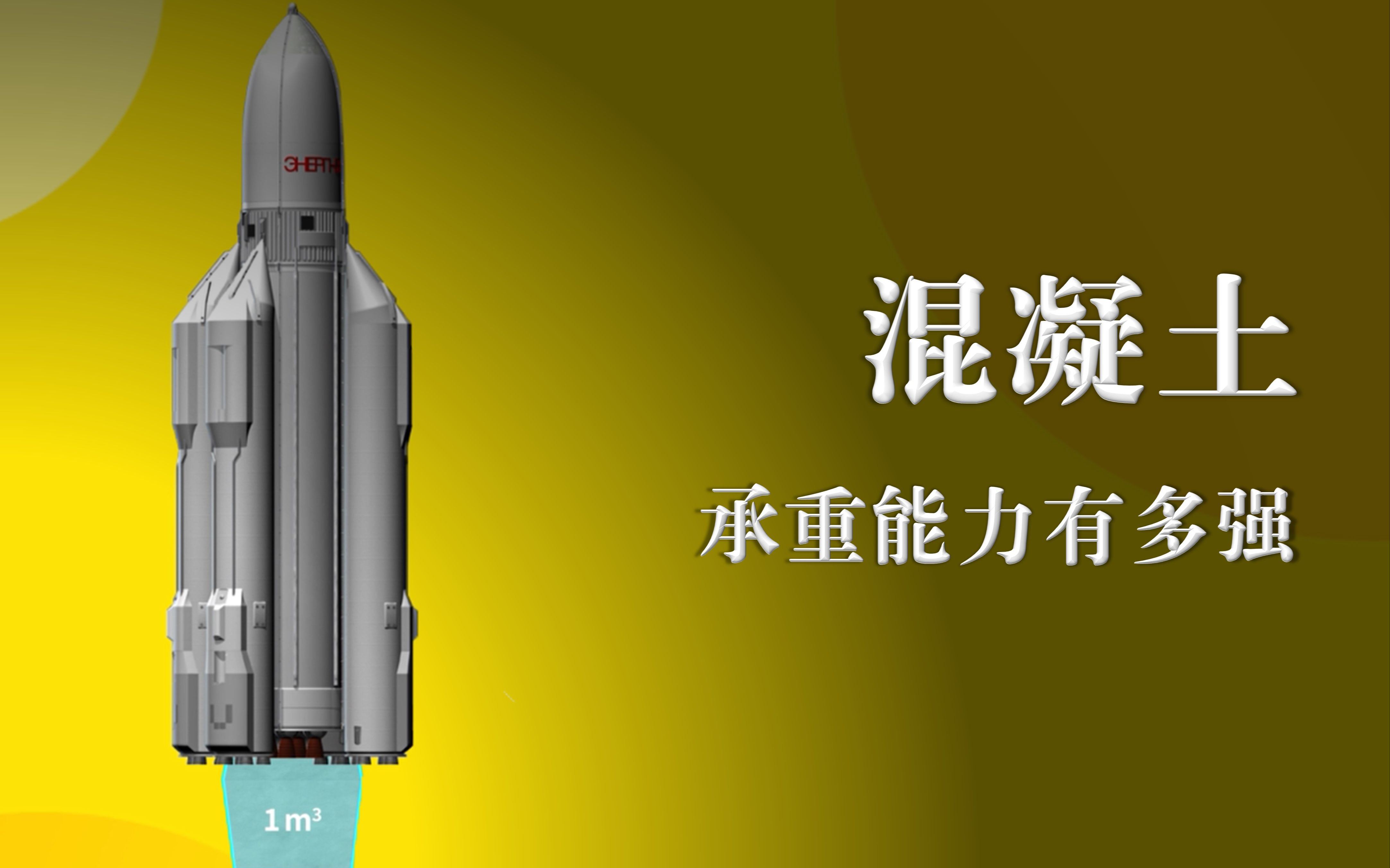 仅1立方米混凝土柱能承重2400吨重的能源号运载火箭?混凝土的承重...