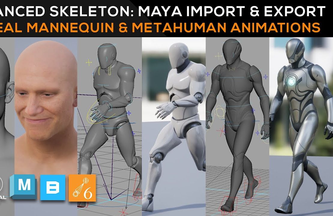 Maya 2024!导入/导出装有高级骨架的虚幻人体模型和 MetaHumans