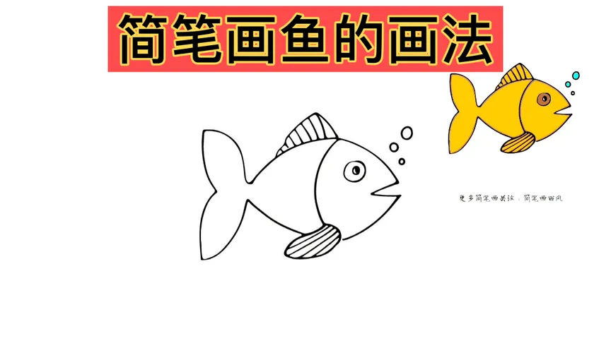 简笔画鱼的画法,儿童简笔画鱼的绘画步骤