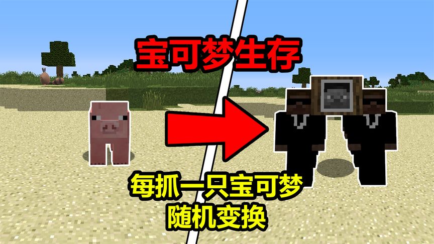 我的世界:宝可梦生存!每抓一只宝可梦变换一次,抓到所有神兽!