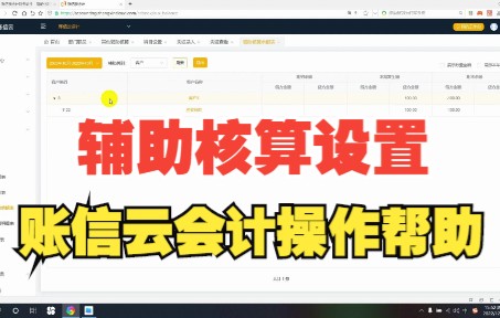 22、账信云会计操作帮助-辅助核算设置