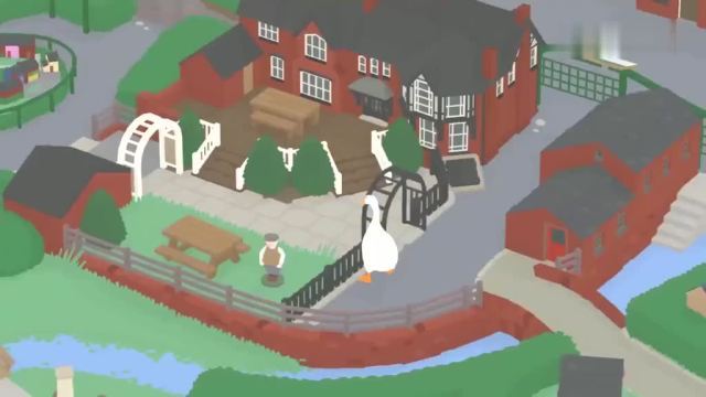 大鹅模拟器第9期:大鹅用嘴击倒城堡,抢走金钟,被村民追了一路