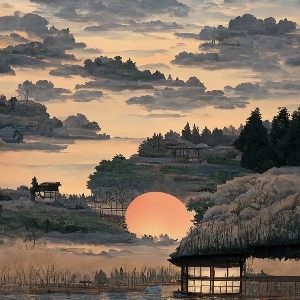 又画南风教国画 